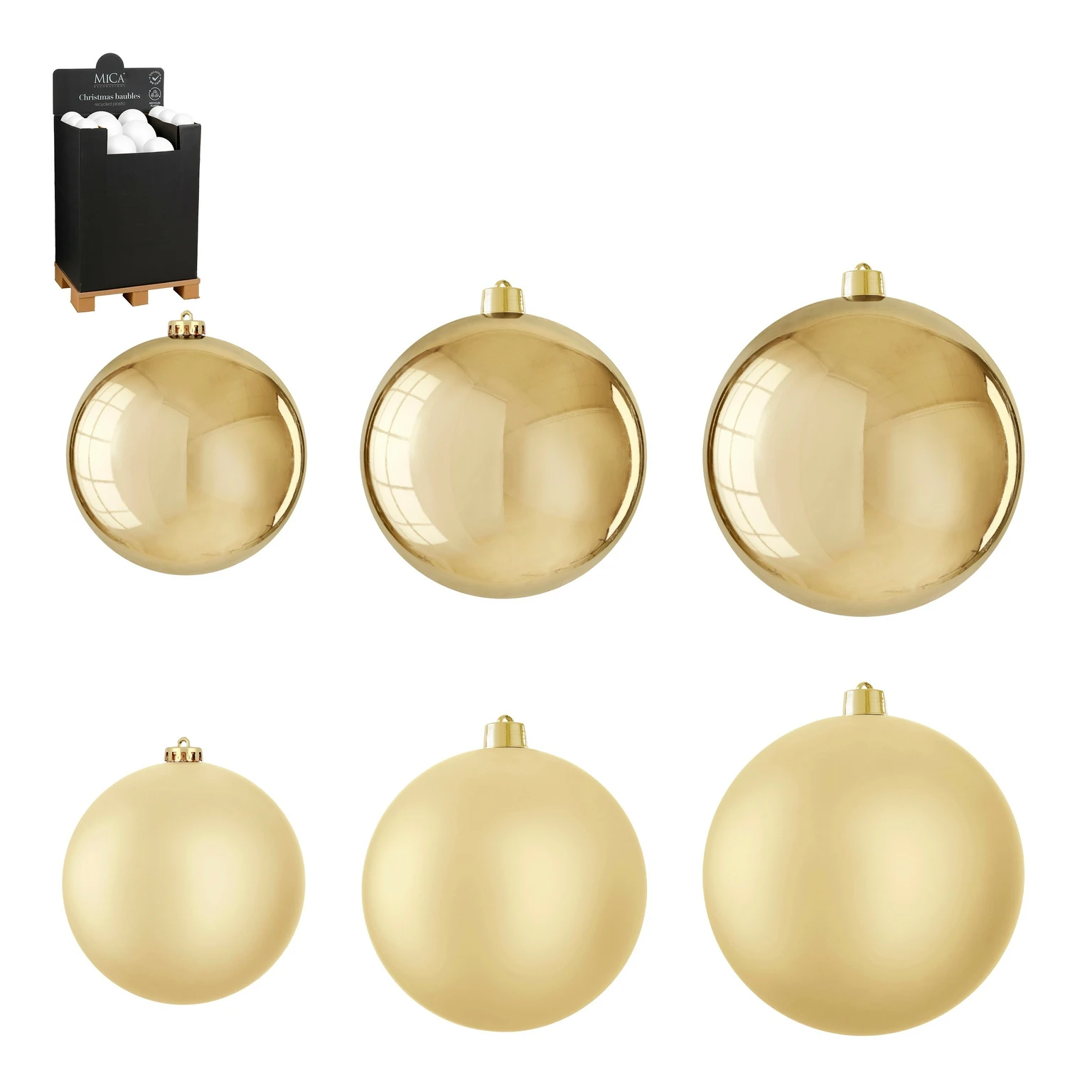 Bauble Unbreakable Gold Shiny - D20Cm - Jones Garden Centre
