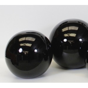 Black Sphere Glazed 30Cm - Jones Garden Centre