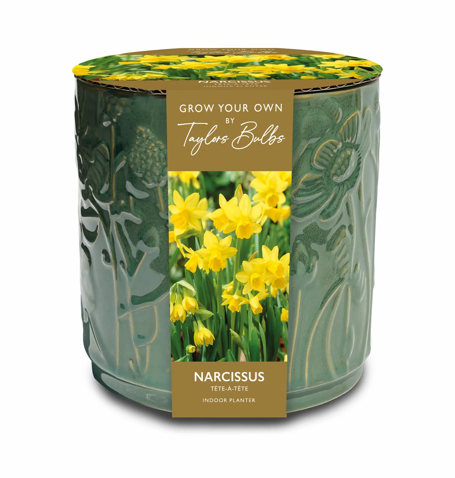 Embossed Floral Ceramic Planter - Jones Garden Centre