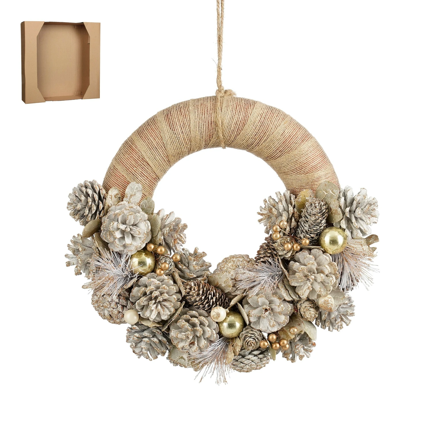 Hanley Wreath White - H9Xd34Cm - Jones Garden Centre