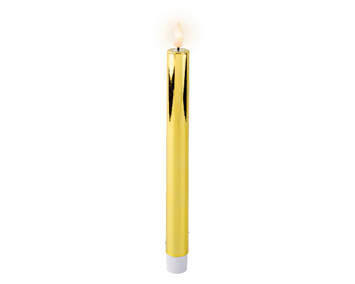 LED Wick Dinner Candle Steady BO Indoor Gold/Warm White H24.50cm ...