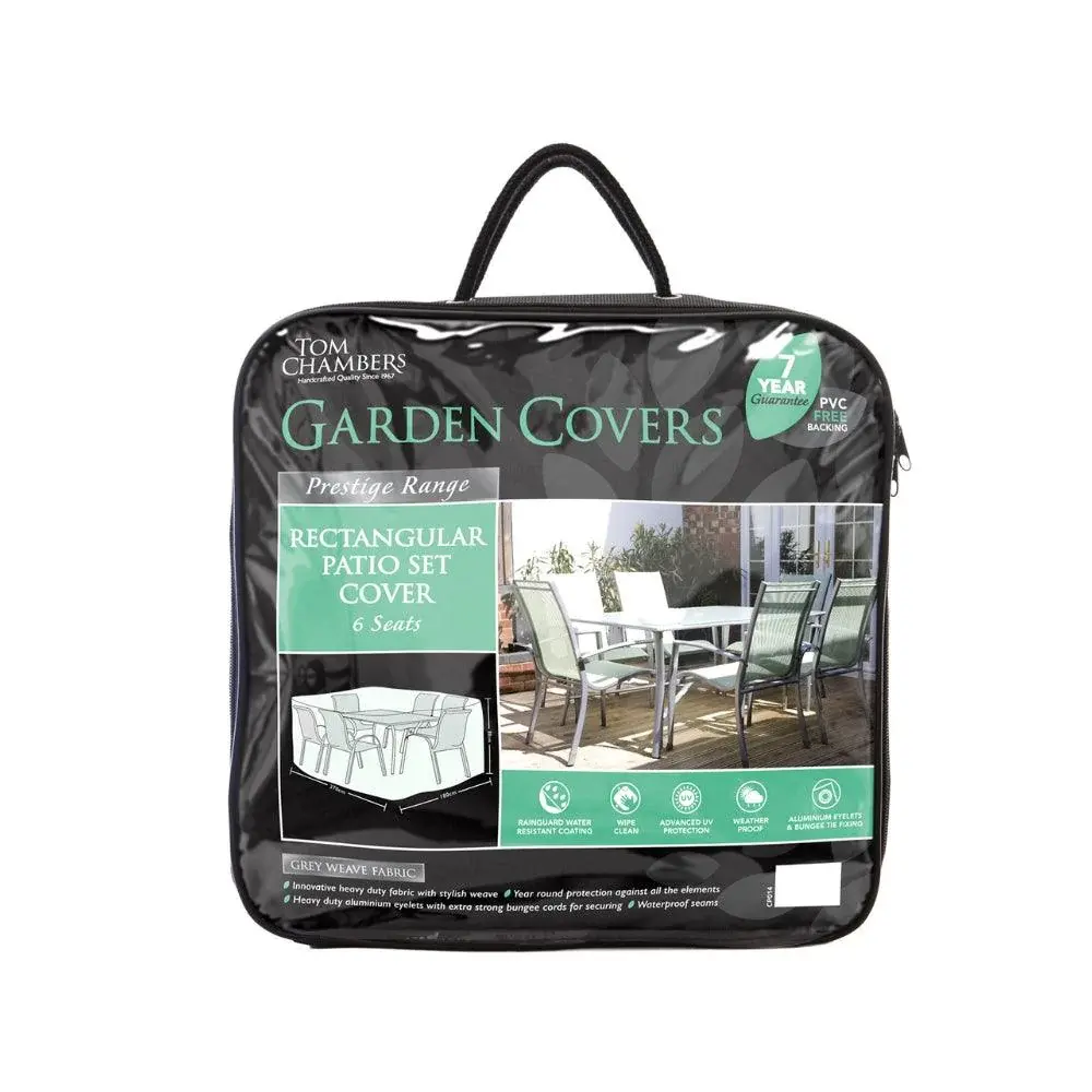Rectangular Patio Set Cover - Prestige Grey - 6 Seat - Jones Garden Centre