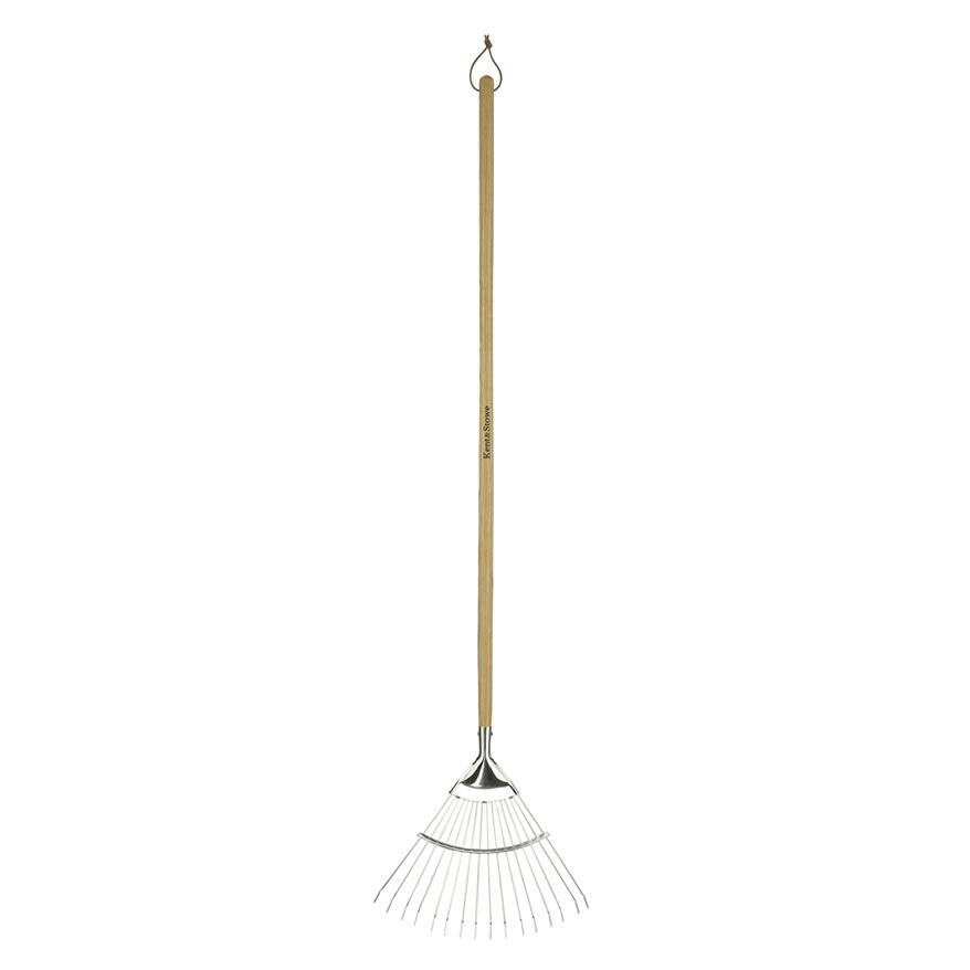 Stainless steel Long Handled Lawn/Leaf Rake - Jones Garden Centre