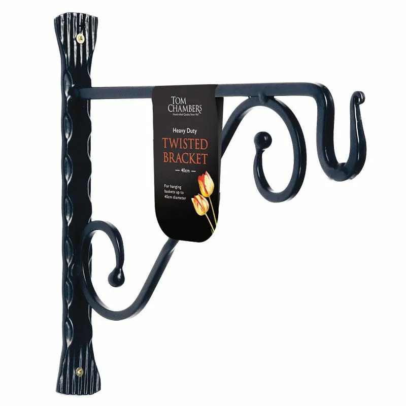 Twisted Bracket Black 35cm - Jones Garden Centre